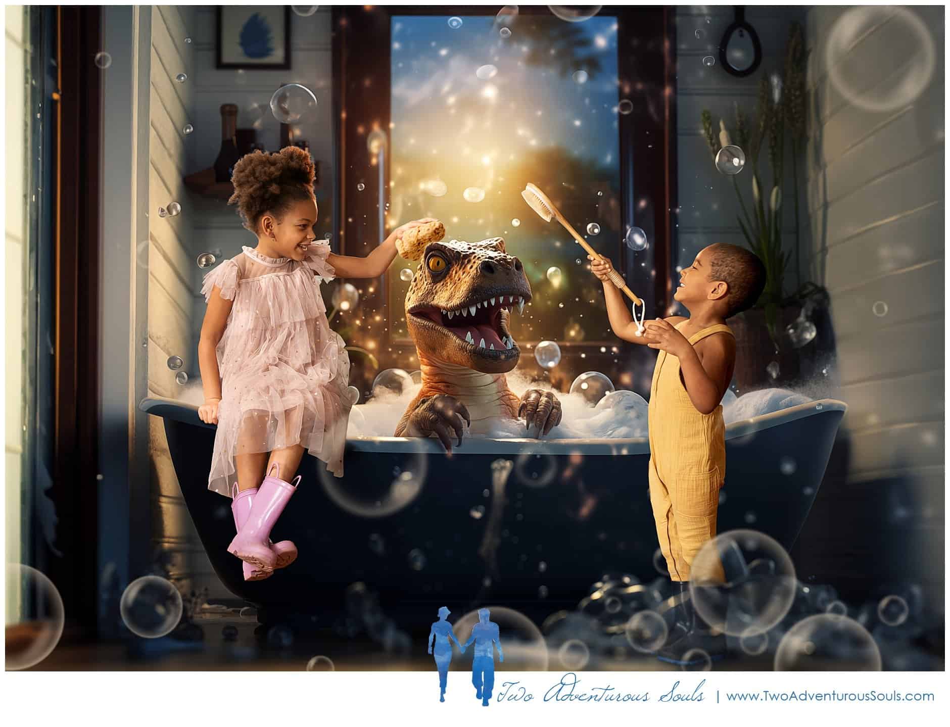 Imagination Session | T-Rex Bath Time | Two Adventurous Souls