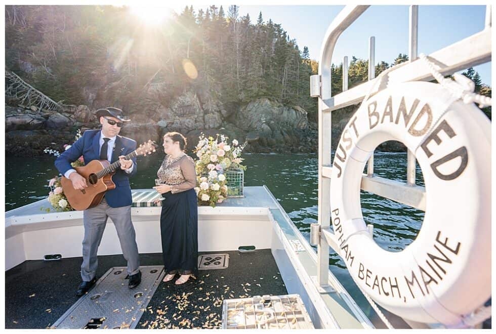 Christi and Michael's Lobster Boat Wedding with Just Banded | Two ...