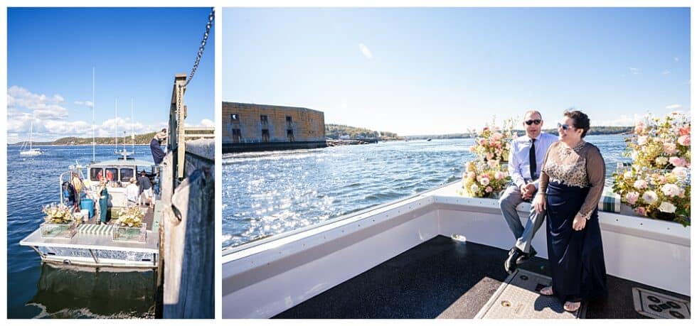 Christi and Michael's Lobster Boat Wedding with Just Banded | Two ...