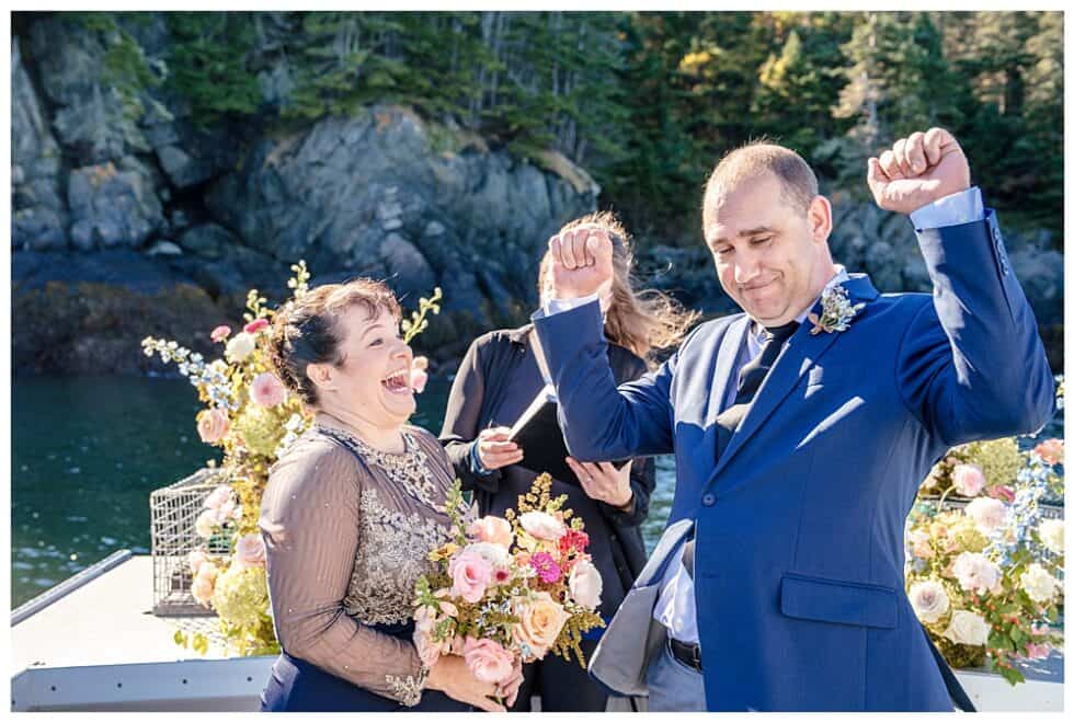 Christi and Michael's Lobster Boat Wedding with Just Banded | Two ...